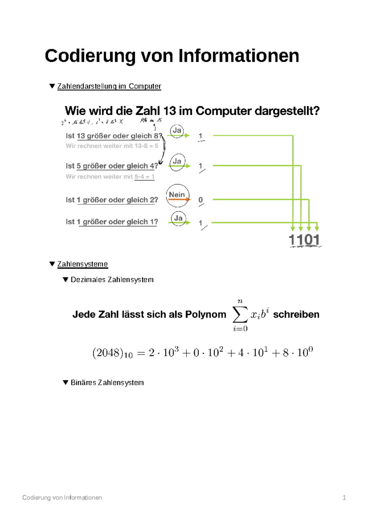Codierung von Informationen - Codierung von Informationen ...