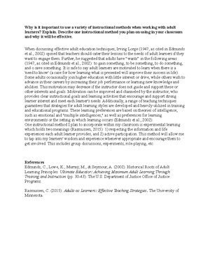 EDU 548 Topic 4 DQ 2 - Describe three different types of summative ...