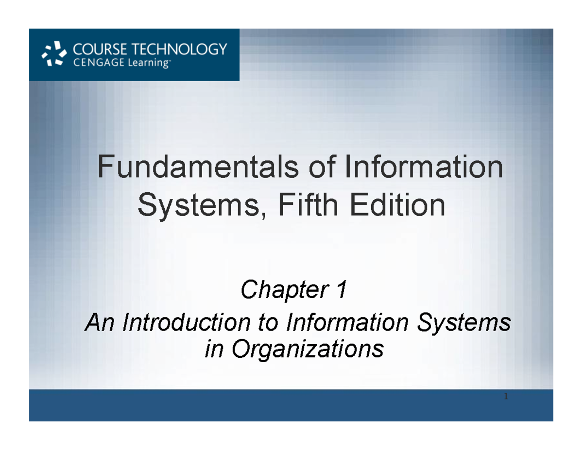 Ch01 5e - information technology - 1 Fundamentals of Information ...