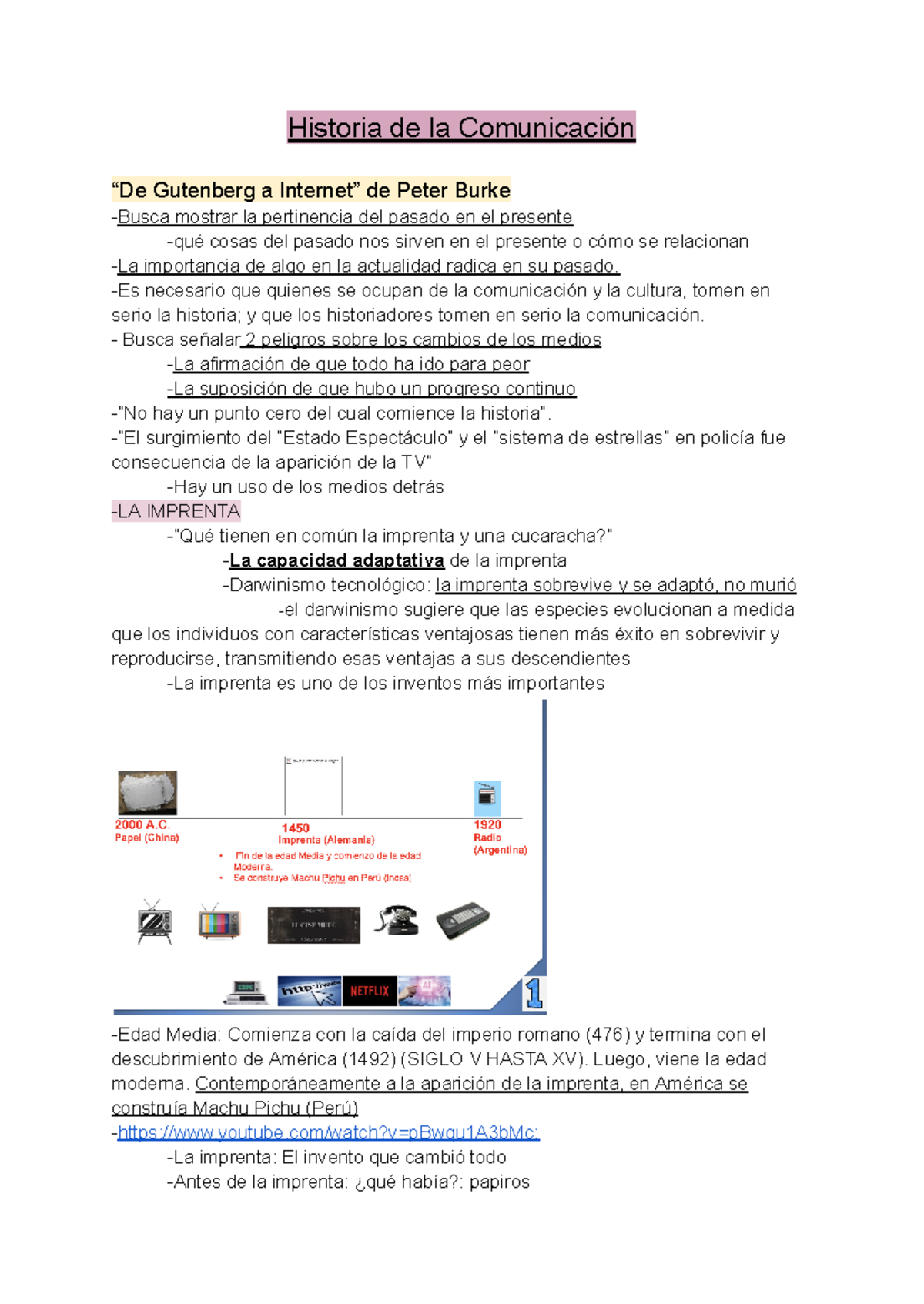 Historia de la Comunicación - Historia de la Comunicación “De Gutenberg ...