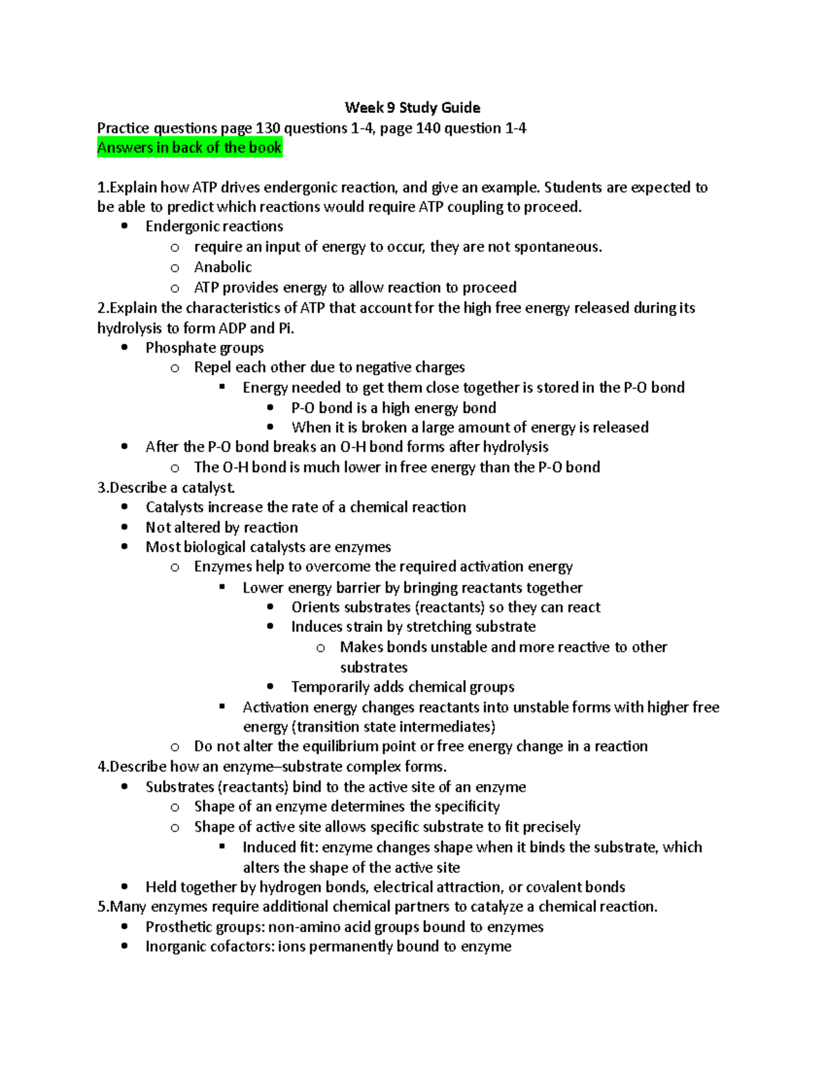 Week 9 Study Guide - Week 9 Study Guide Practice questions page 130 ...