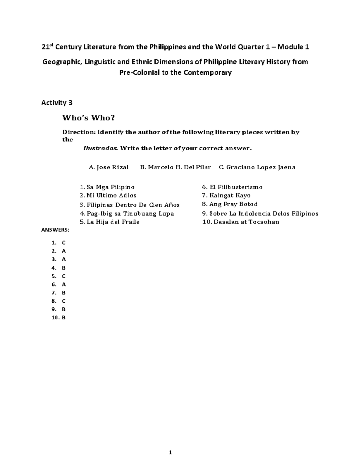 21st Century Q1 M1 Activity 3 1 21 St Century Literature From The 21st-century-q1-m1-activity-3-1-21-st-century-literature-from-the