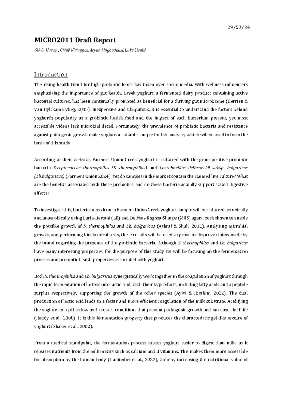 Sample Micro2011 Draft Report - Introduction The rising health trend ...