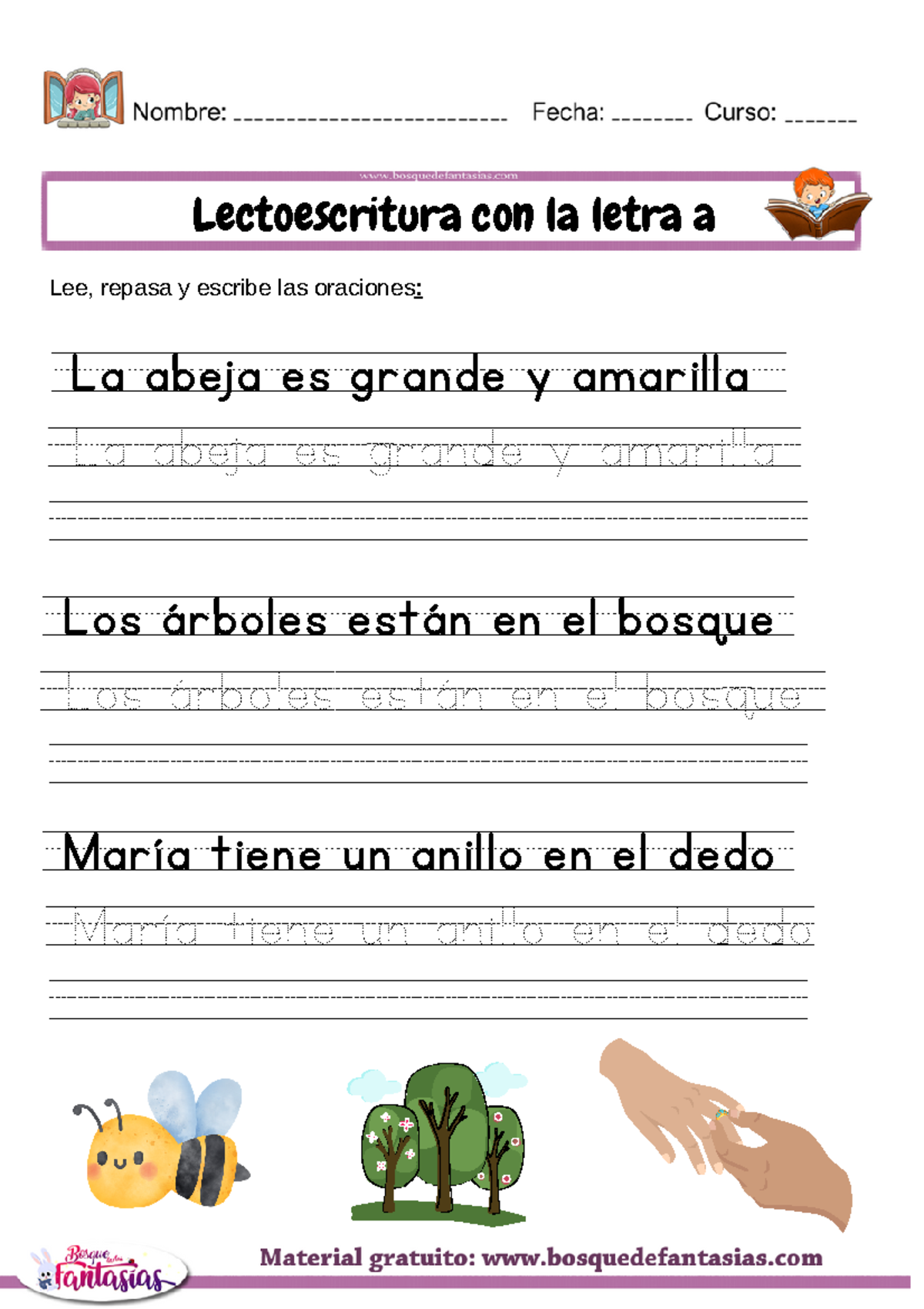 Fichas DE Lectoescritura DEL Abecedario - Lectoescritura con la letra a ...