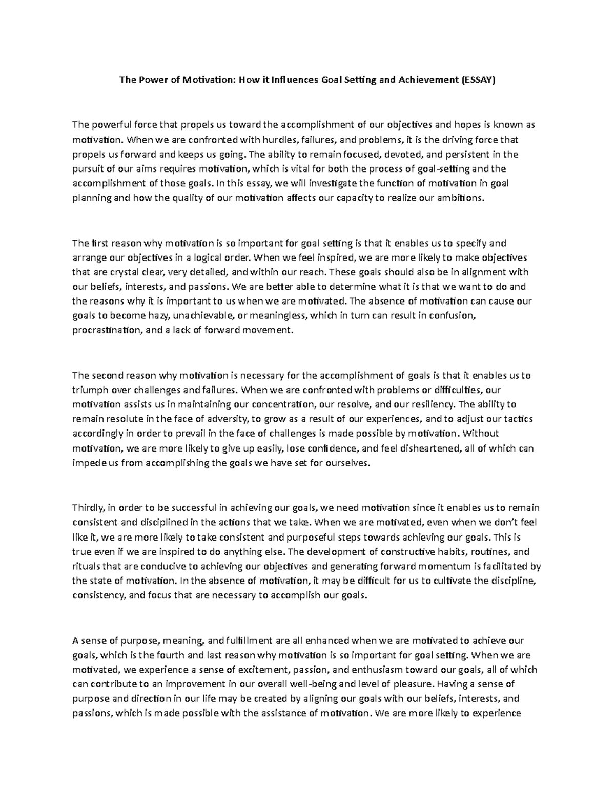 The Power of Motivation — How it Influences Goal Setting and ...