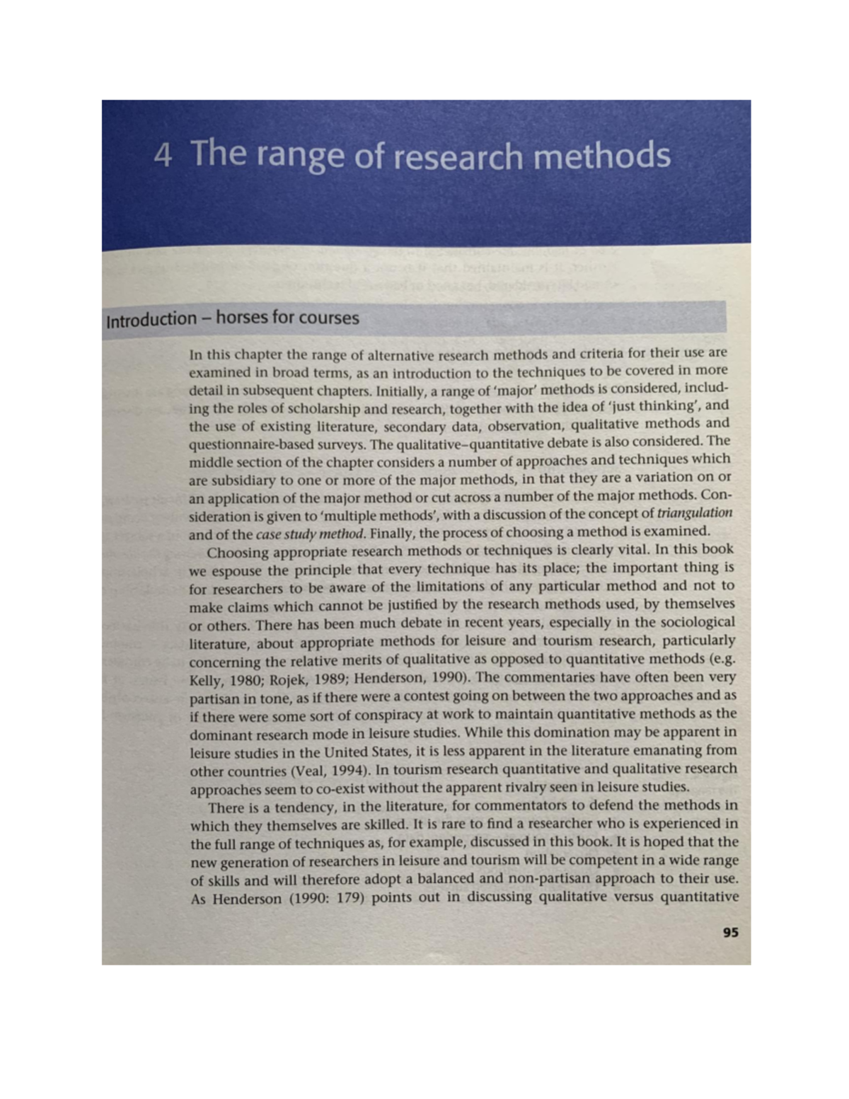 Chapter IV The Range of Research Methods - Reading & Writing - Studocu