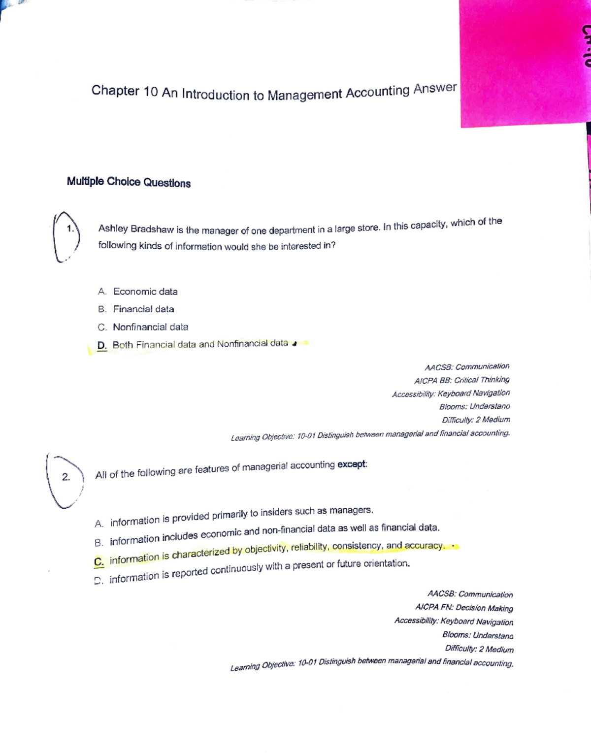Chapter 10 Practice Part 1 - Chapter ...