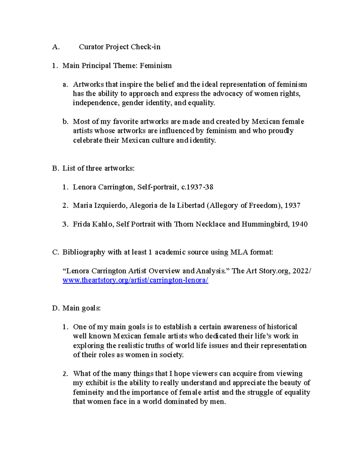 Curator Project - A. Curator Project Check-in Main Principal Theme ...