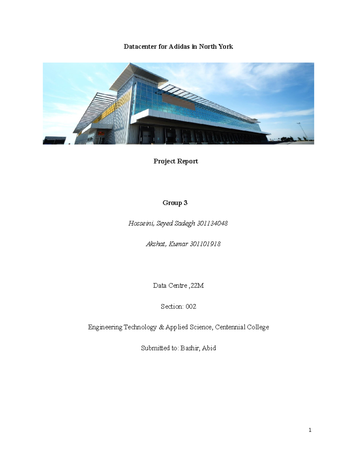 Data Center Final Documentation-Report - Datacenter for Adidas in North ...