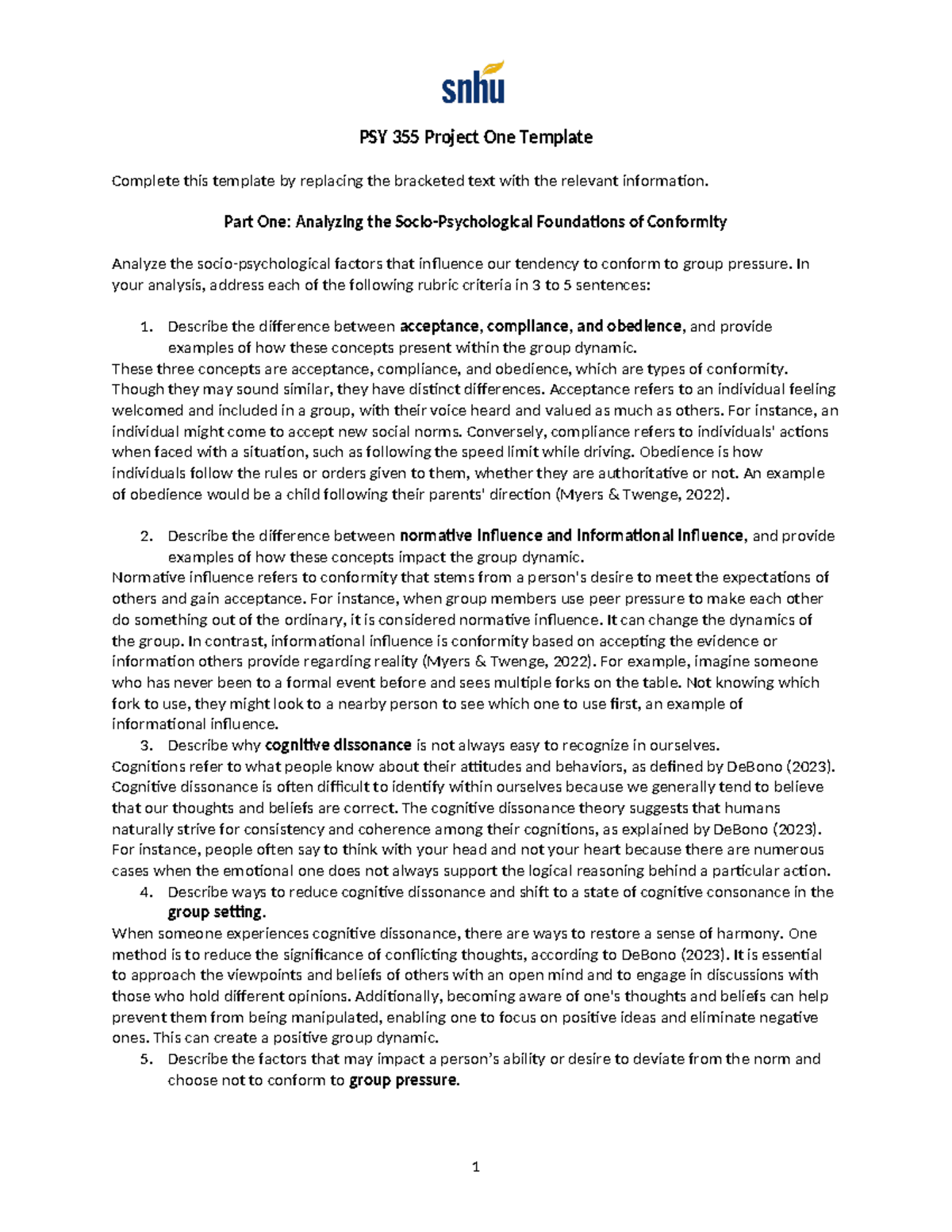 PSY 355 Project One Template - PSY 355 Project One Template Complete ...