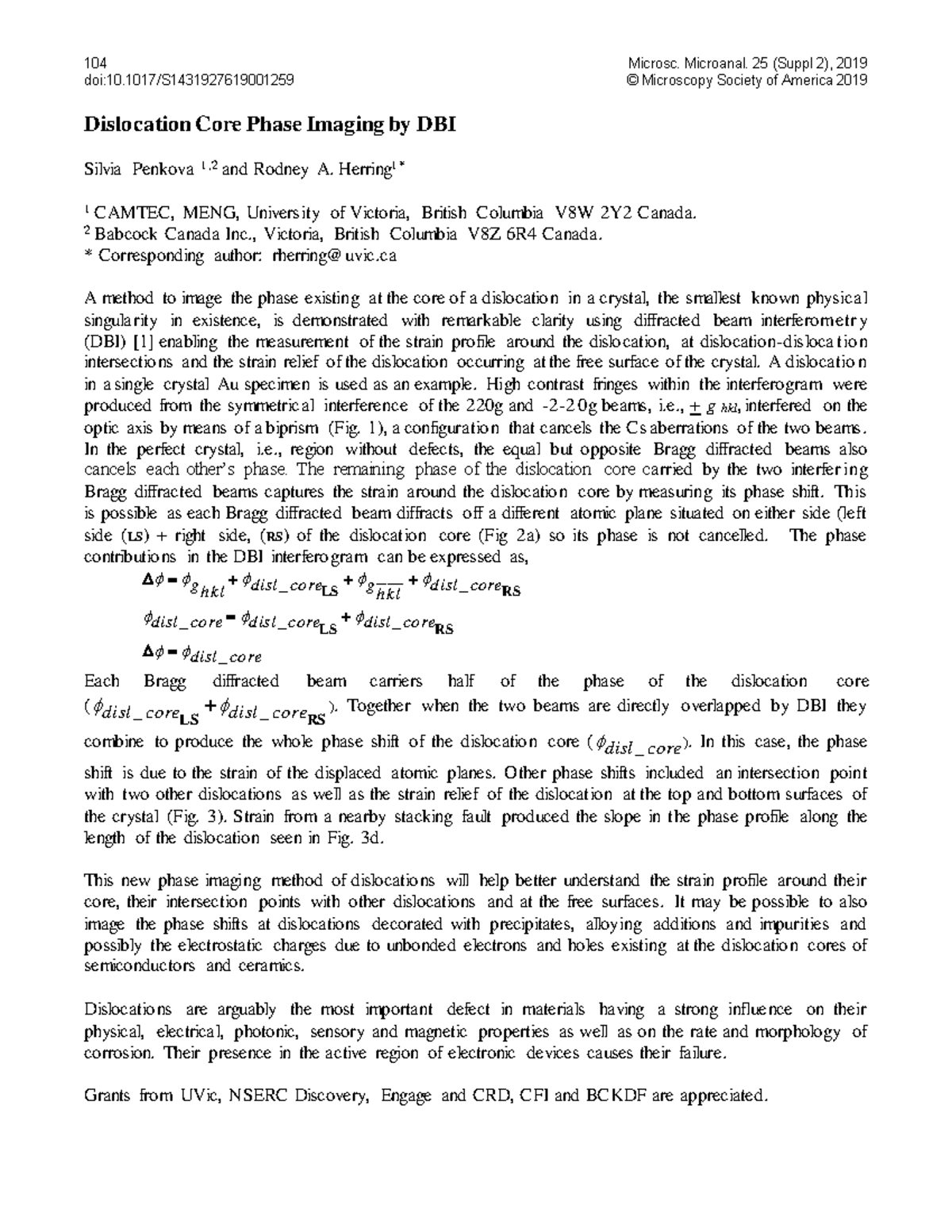 6-Imaging Core of Dislocation - Dislocation Core Phase Imaging by DBI ...