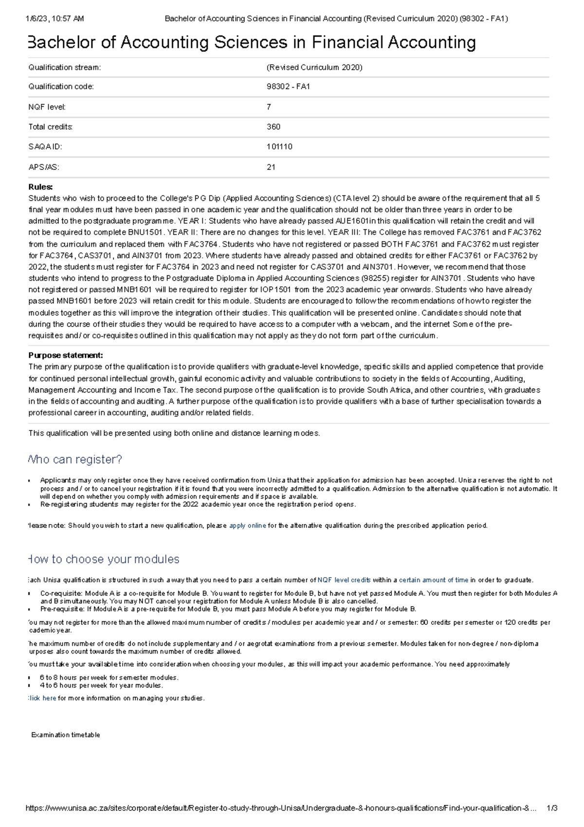 Bachelor of Accounting Sciences in Financial Accounting Revised - - Studocu