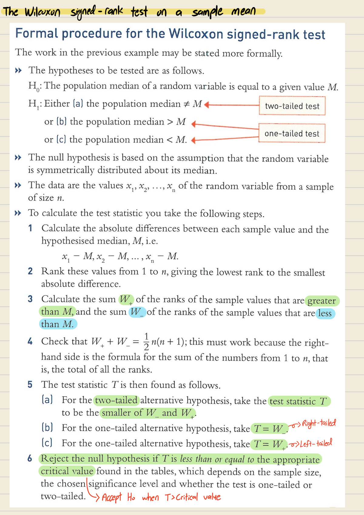 Chapter 4 - Non-parametric tests - The Wilcoxon signed rank test on a ...