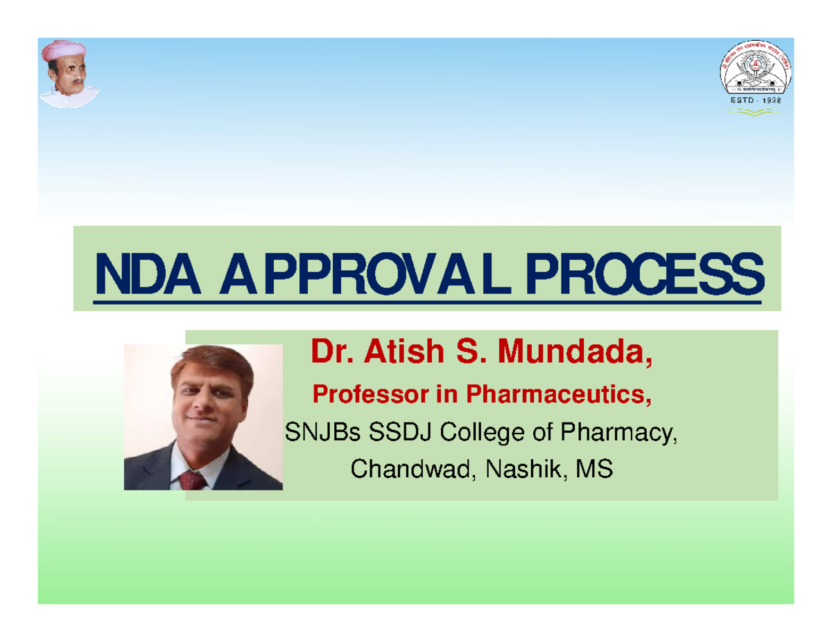 NDA approval process-Dr. ASM - NDA APPROVAL PROCESSNDA APPROVAL PROCESS ...