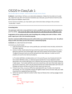 CISC220 Lab7Sorting - Lab 7 assignment - Lab 7 (50 pts) Due Sunday, May 20) For this lab, you ...