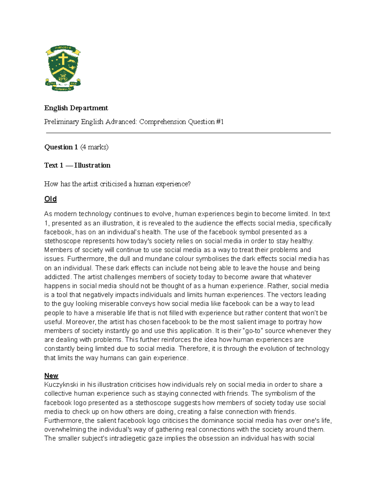 Analytical Writing Example 1 (Thu. 18 7) - English Department ...