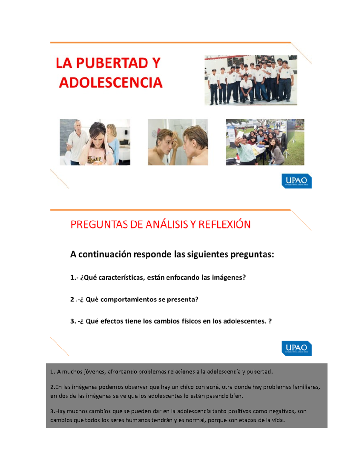 PSC. Actividad 14 - la pubertad y adolescencia - A muchos jóvenes ...