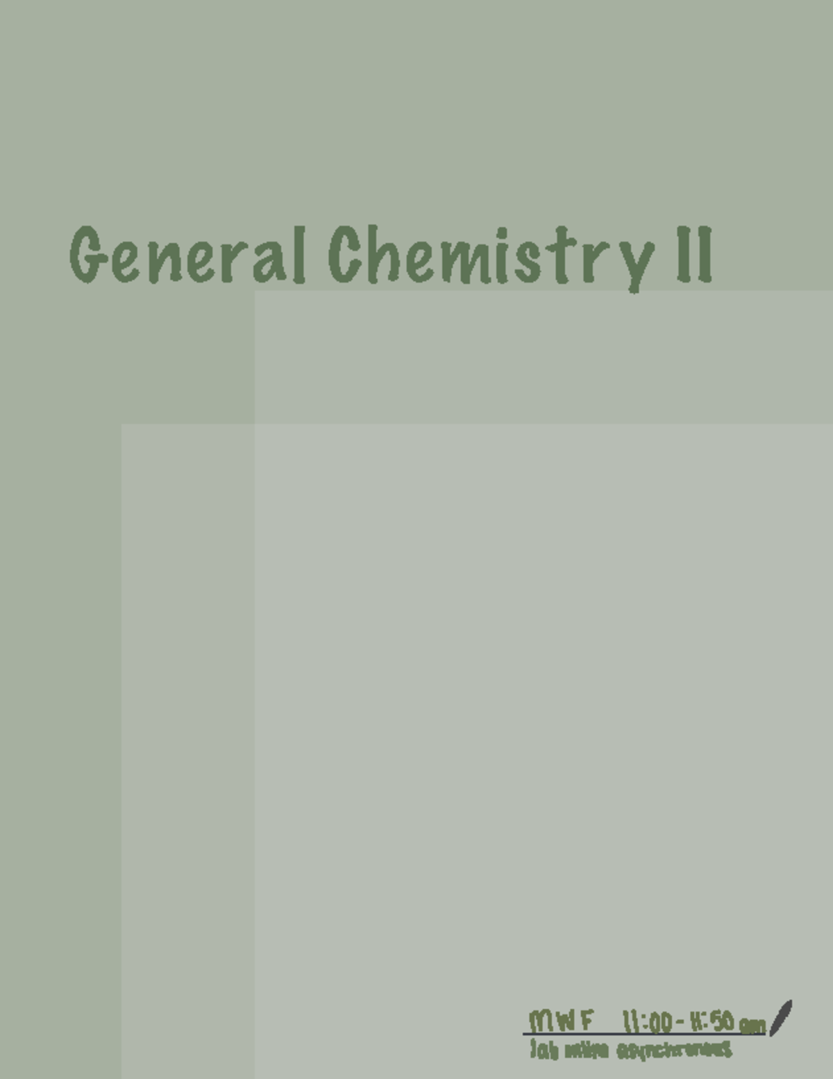 Gen. Chem. II - Lecture notes from R. Guda - General Chemistr y II MWF ...