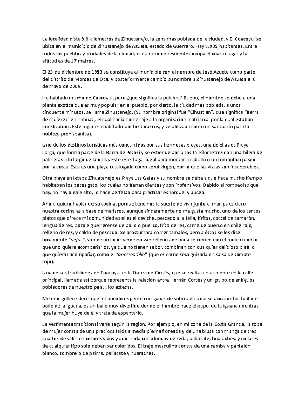 La localidad - bhjk - La localidad dista 9 kilómetros de Zihuatanejo ...