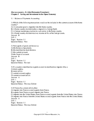 Chapter-9 - answer - 1 Macroeconomics, 9e, Global Edition (Abel ...