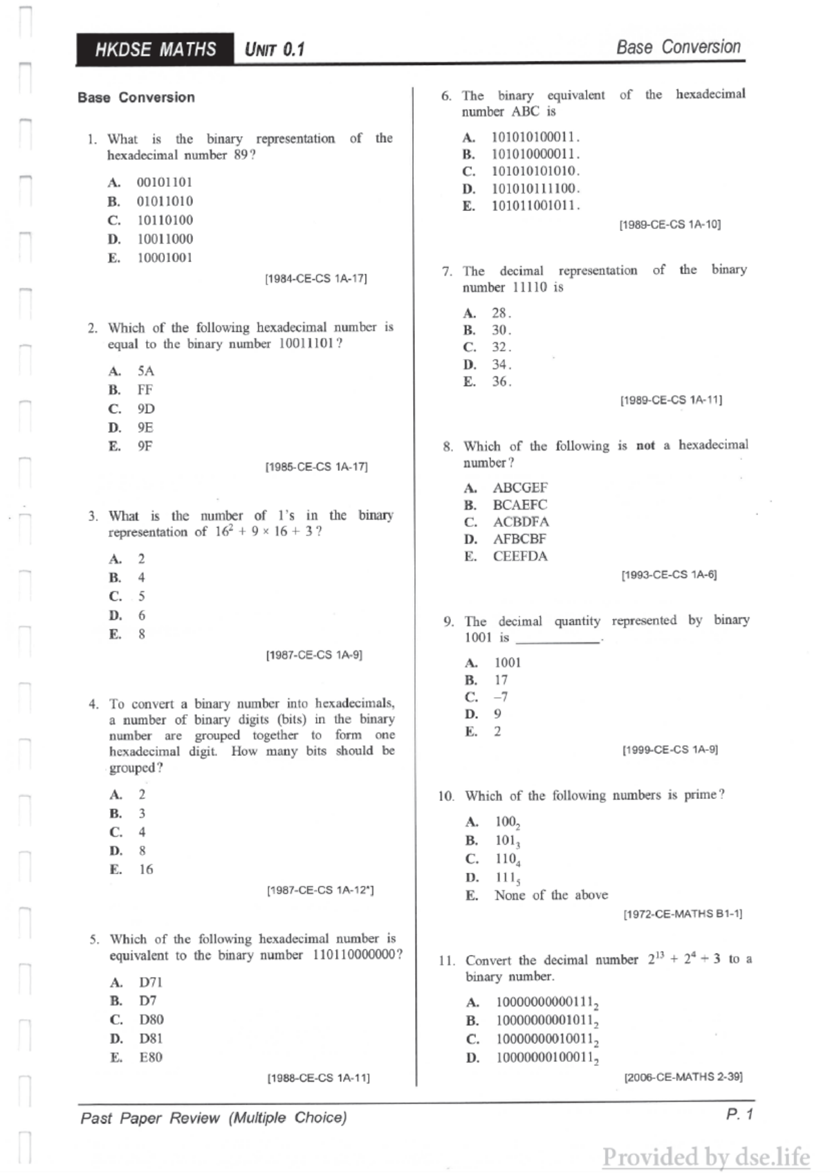 0 纯图版 - Zbushish - DSE Maths - Studocu