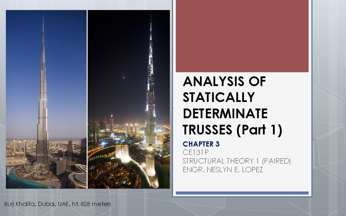 5 Introduction Simple Truss - ANALYSIS OF STATICALLY DETERMINATE ...