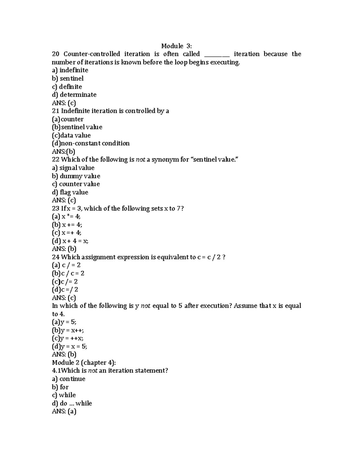 Final Revision - Refrences - Module 3: 20 Counter-controlled iteration ...