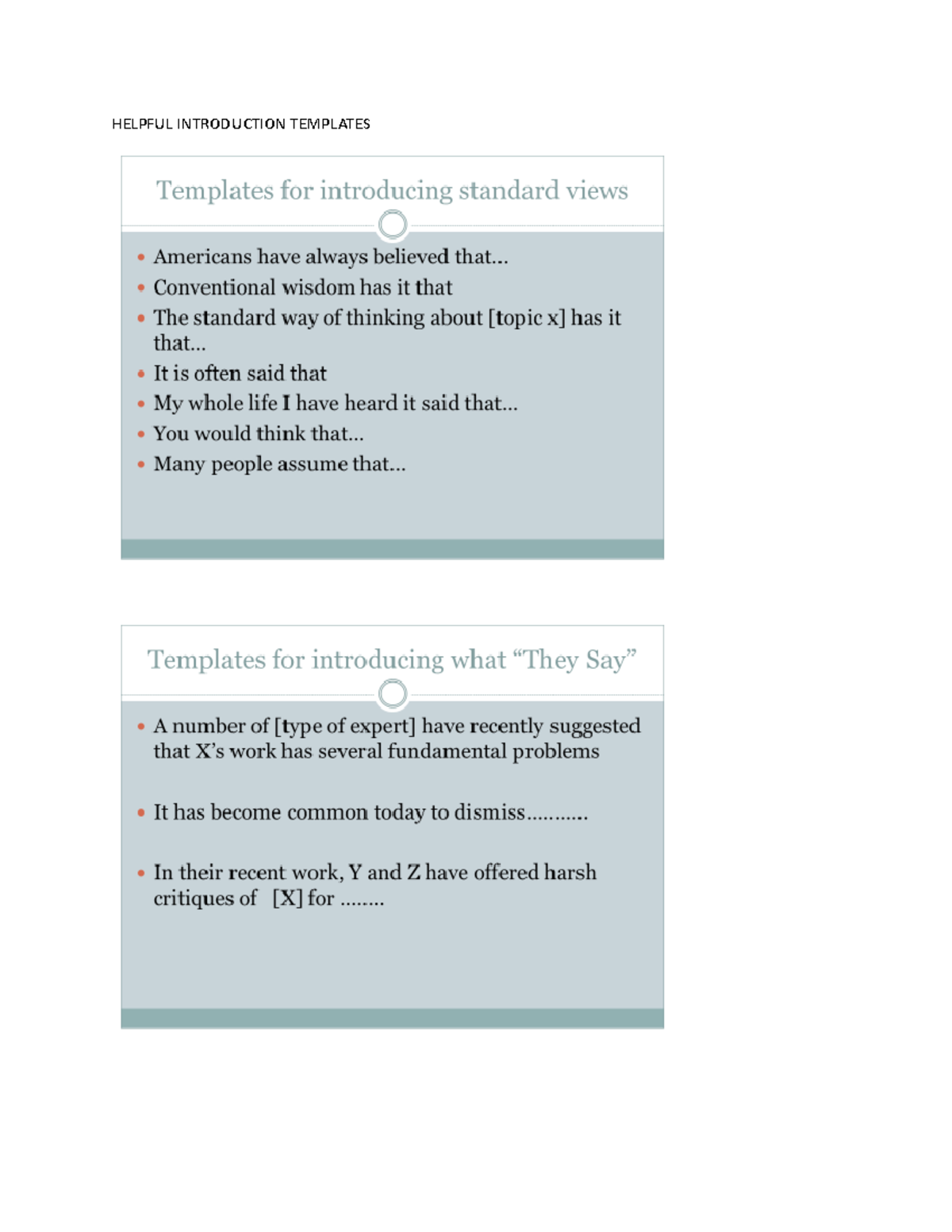 Helpful Introduction Templates - FRST 2131 - HELPFUL INTRODUCTION ...