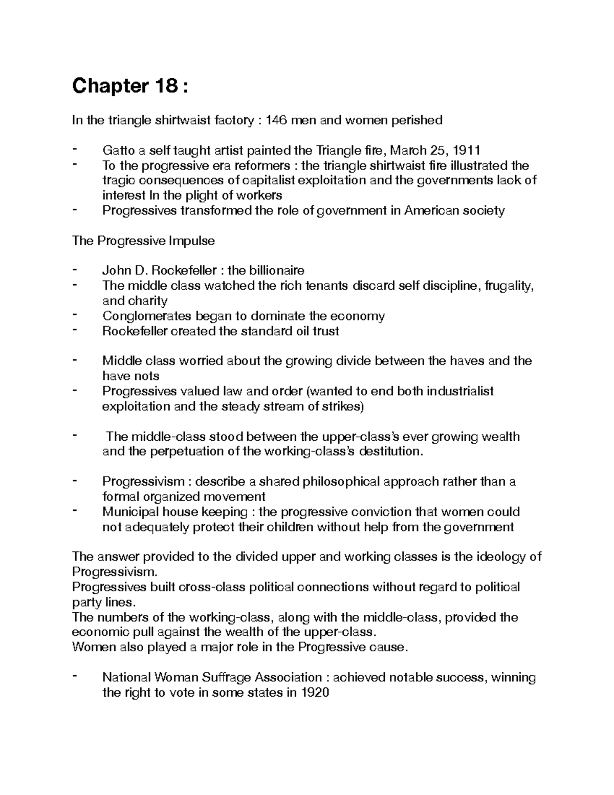 Chapter 18 (hist) - Lecture - Chapter 18 : In the triangle shirtwaist ...