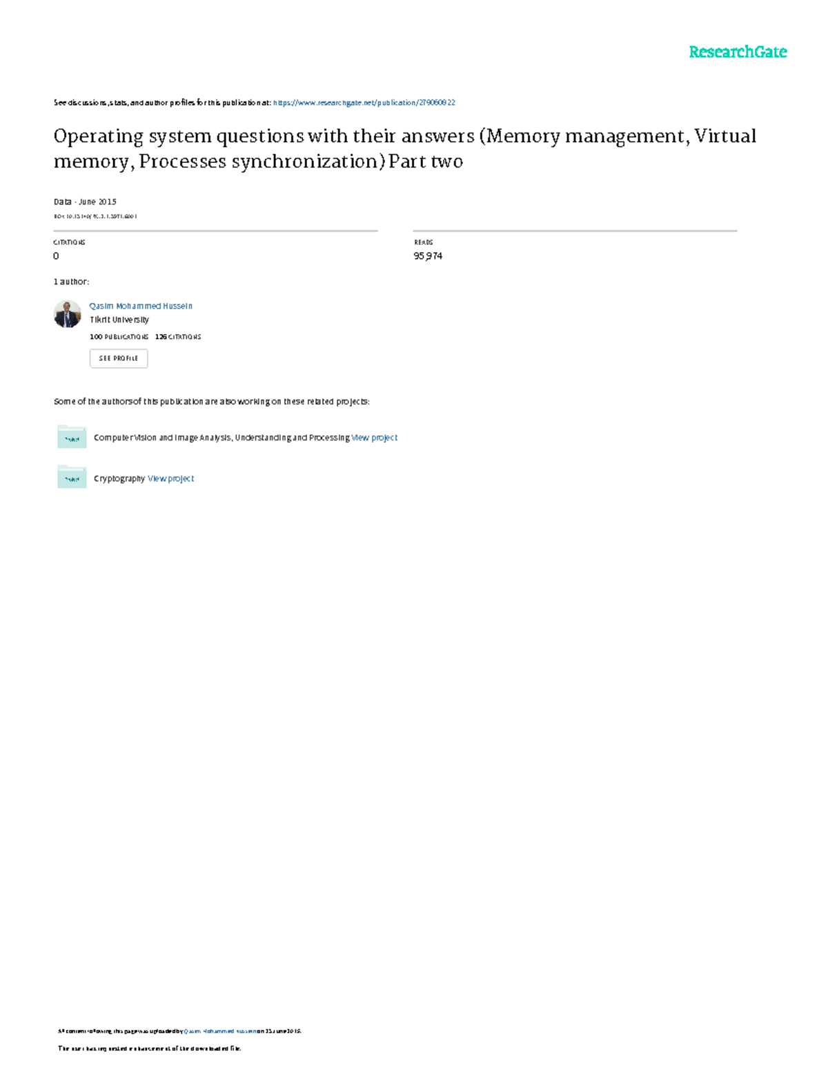 Operating System Questionswith Their Answer - See discussions, stats ...