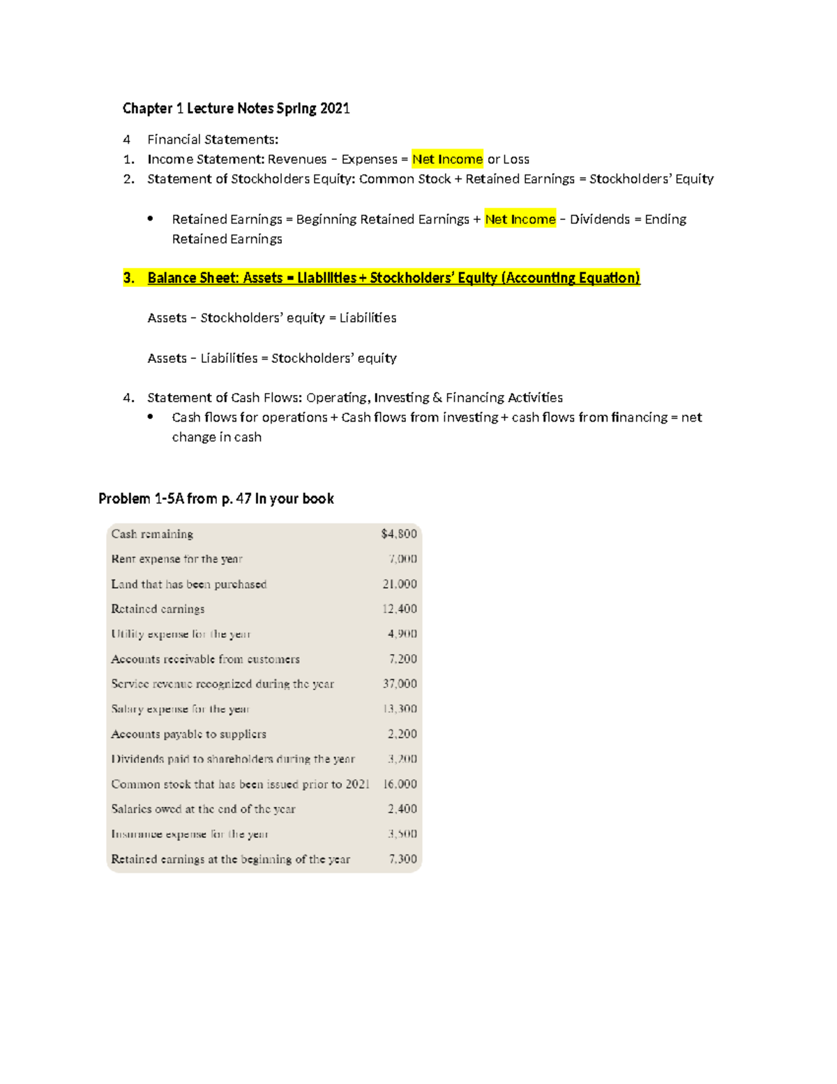 Chapter 1 Lecture Notes - Chapter 1 Lecture Notes Spring 2021 4 ...
