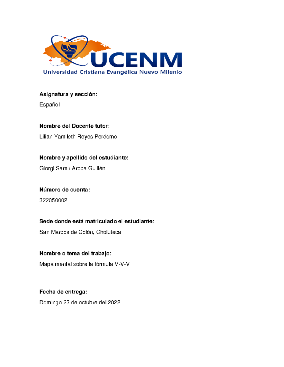 322050002-12 - Mapa mental sobre la fórmula V-V-V - Asignatura y ...