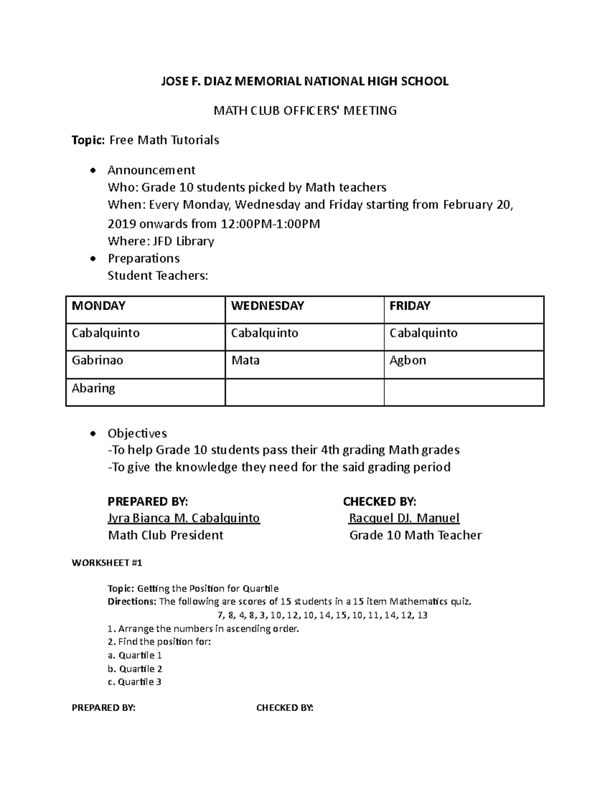 416145274-Math - Bvffc gfg - JOSE F. DIAZ MEMORIAL NATIONAL HIGH SCHOOL ...