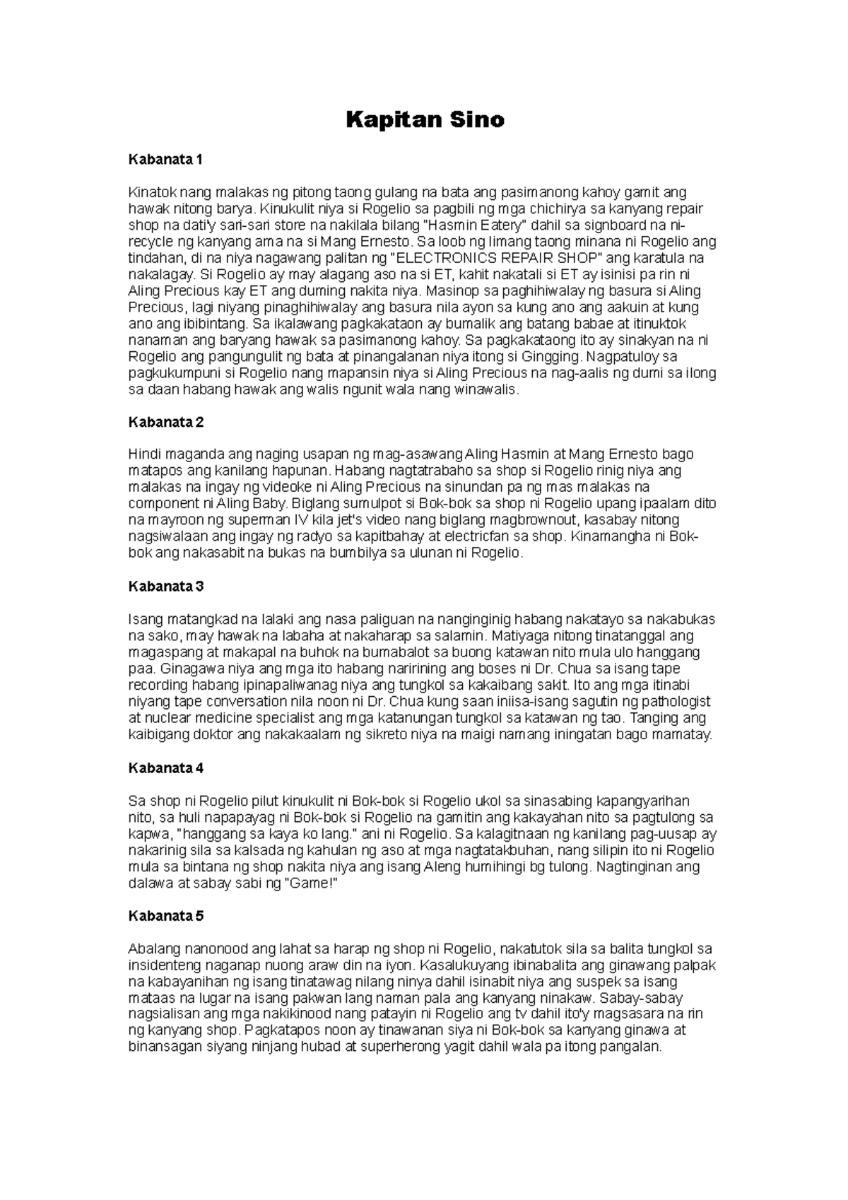 Kapitan Sino - DSF - Kapitan Sino Kabanata 1 Kinatok nang malakas ng ...