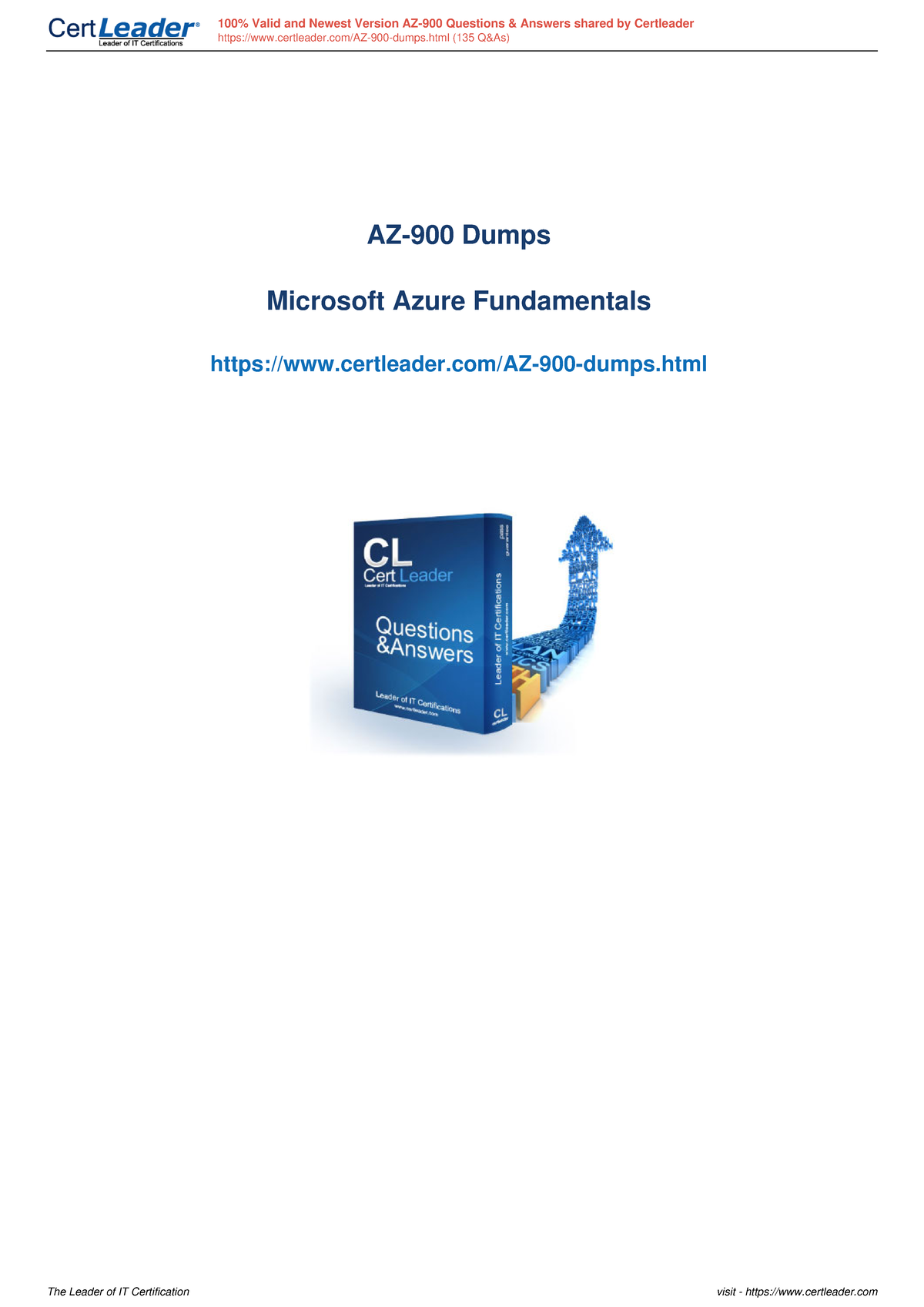 MS Azure Fundamentals AZ-900 Practice Exam 195Q - certleader/AZ-900 ...