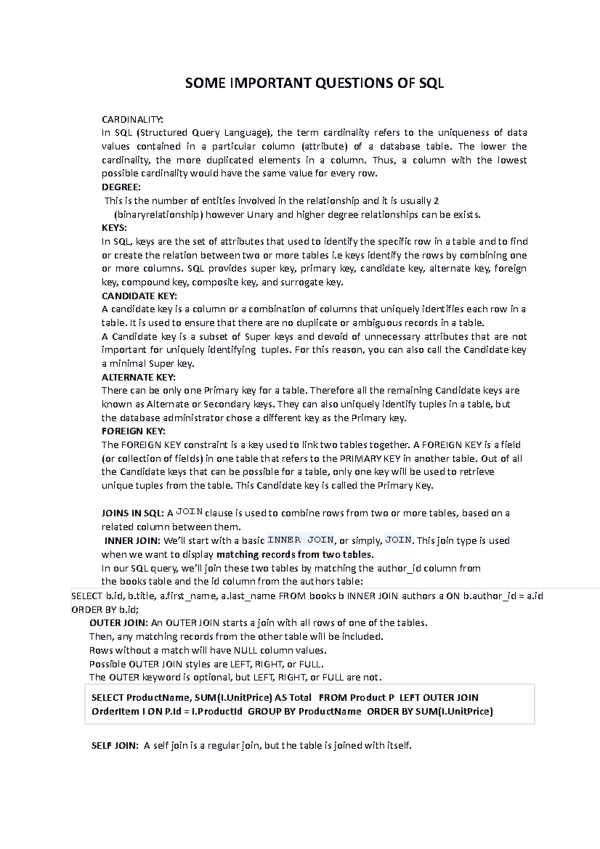 SQL - The lower the cardinality, the more duplicated elements in a ...