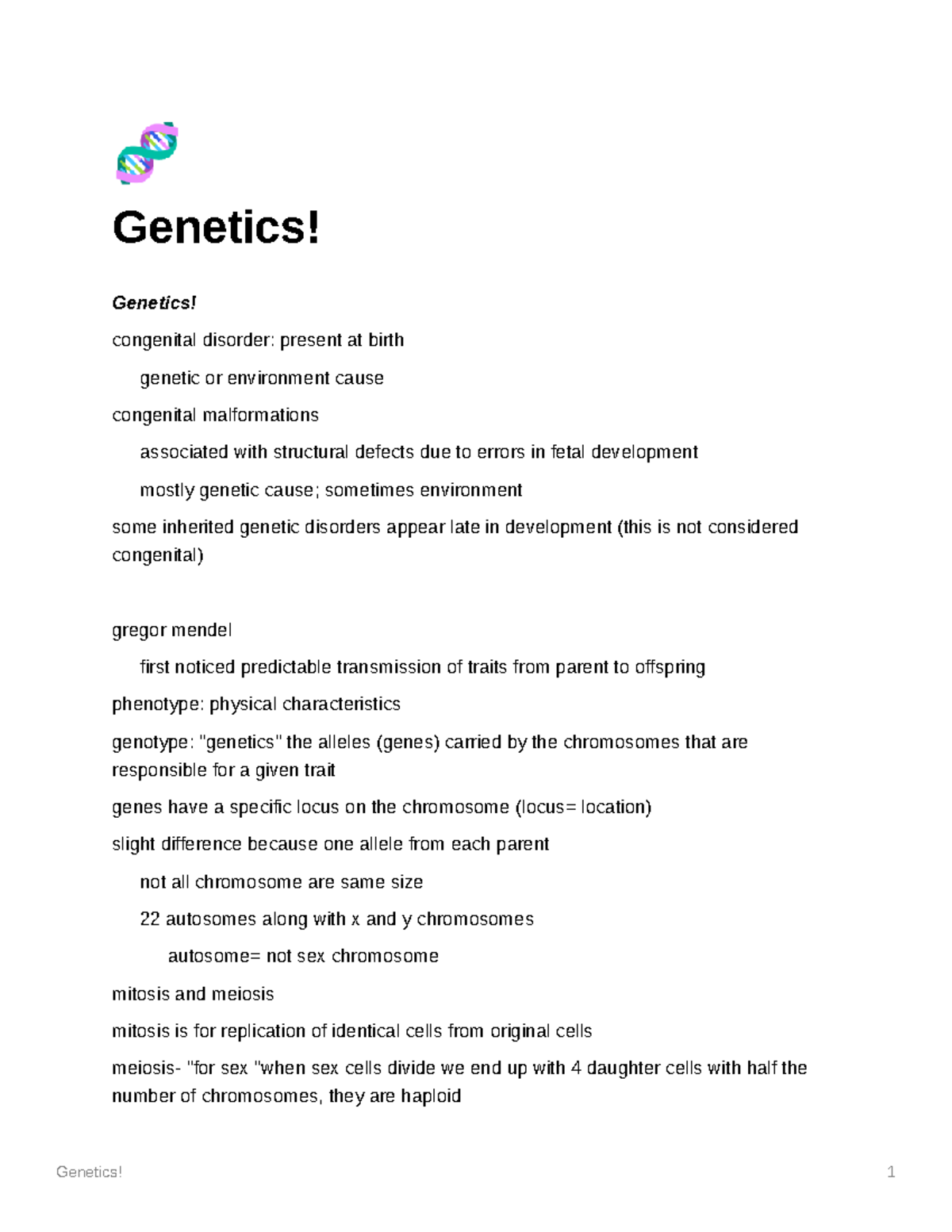 Genetics - Christine Woods - 🧬 Genetics! Genetics! congenital disorder ...