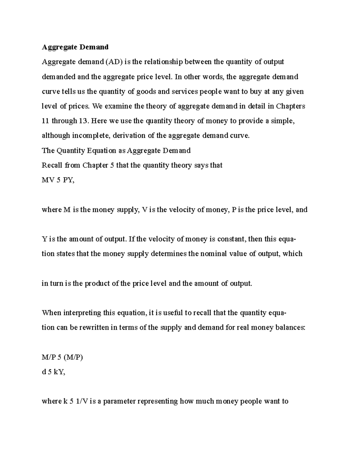 Aggregate Demand - Aggregate Demand Aggregate demand (AD) is the ...