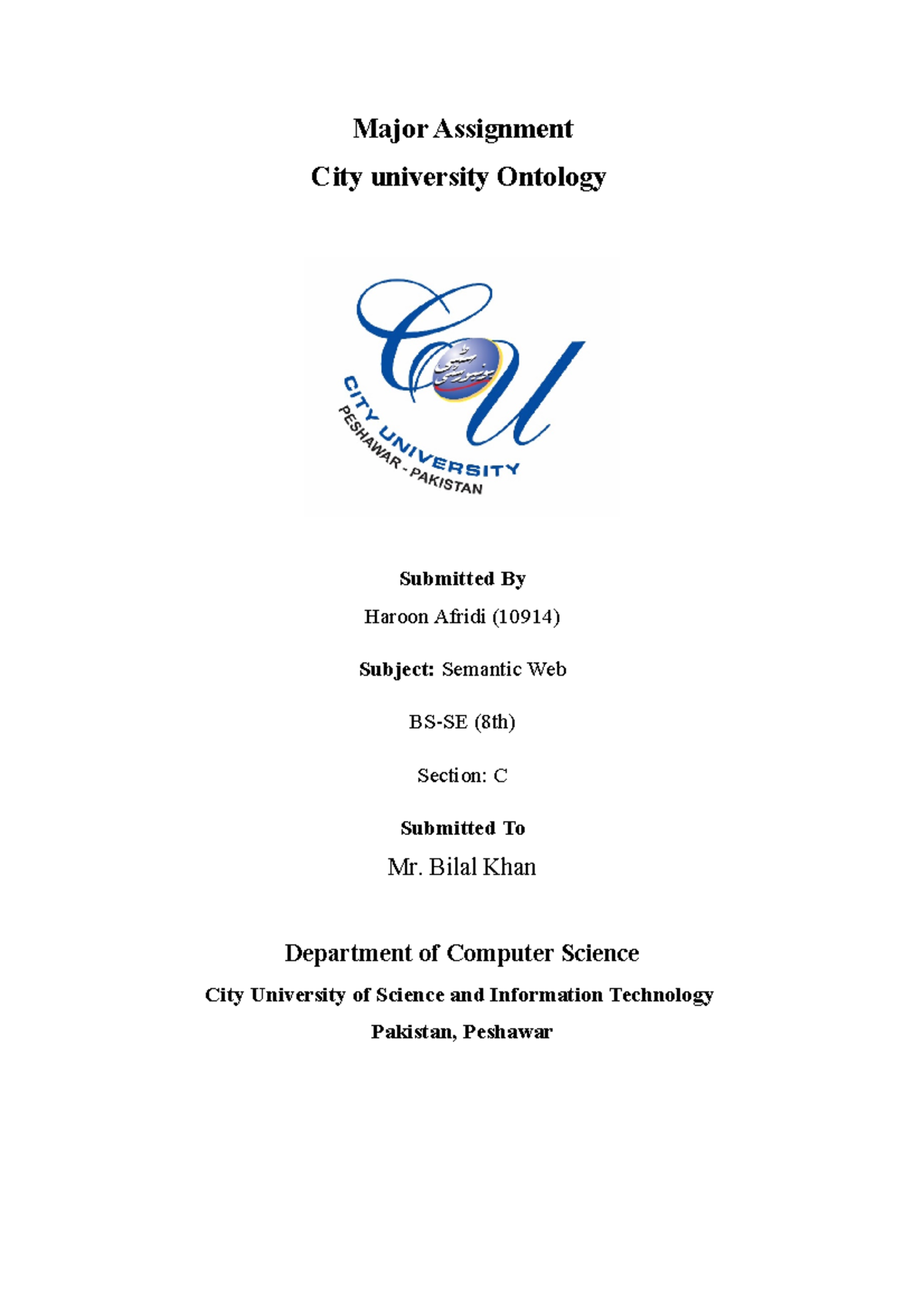 10914 Major Assignment Sec C - Major Assignment City university ...