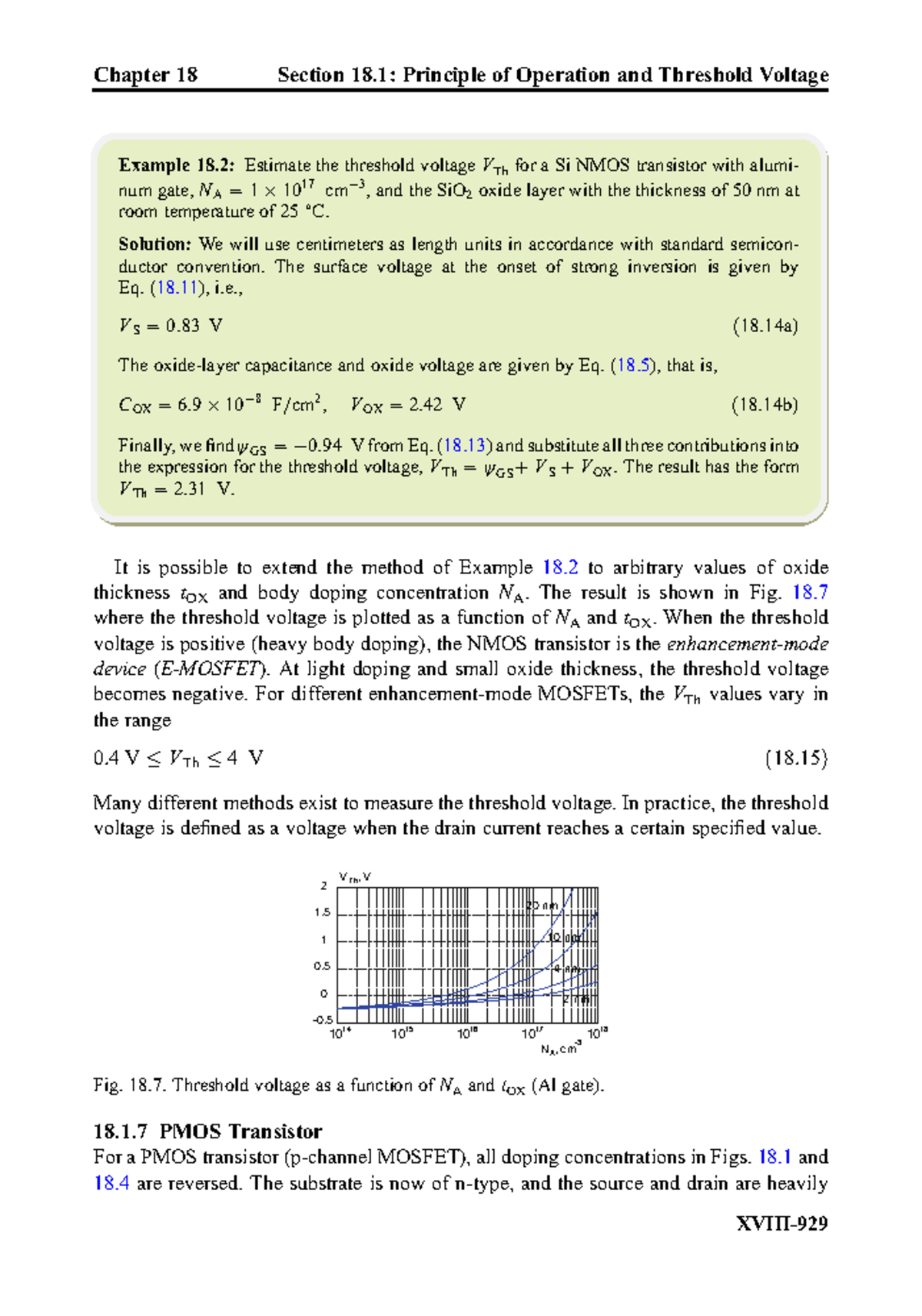 Practical Electrical Engineering-314 - Example 18: Estimate the threshold voltage VTh for a Si ...