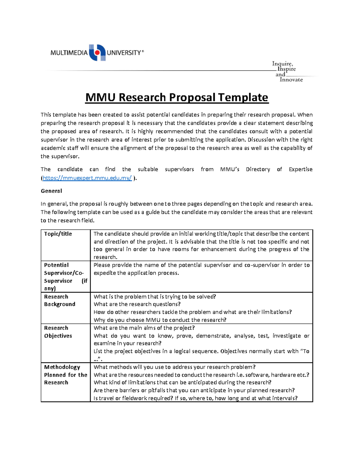 Research Proposal Template 28082018 - MMU Research Proposal Template ...
