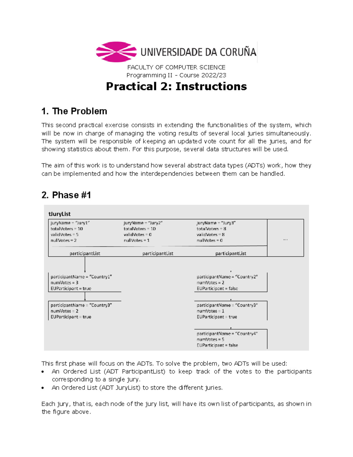 P2 instructions - sdf - FACULTY OF COMPUTER SCIENCE Programming II ...