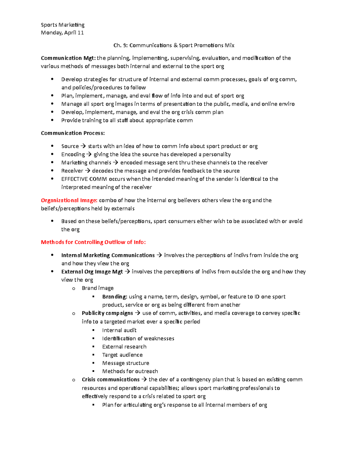 Ch. 9 Notes - Sports Marketing with Joseph - Sports Marketing Monday ...