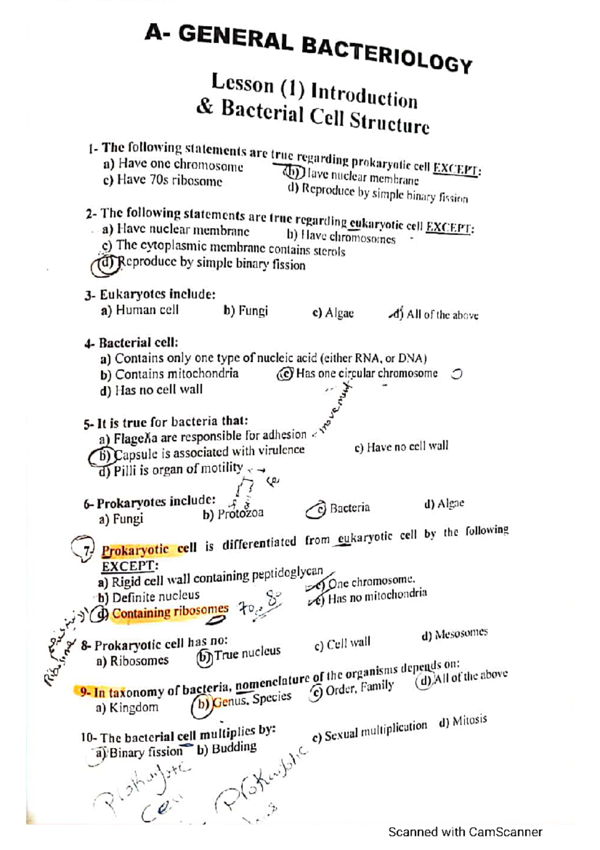 Micro sheet - General Microbiology - Studocu