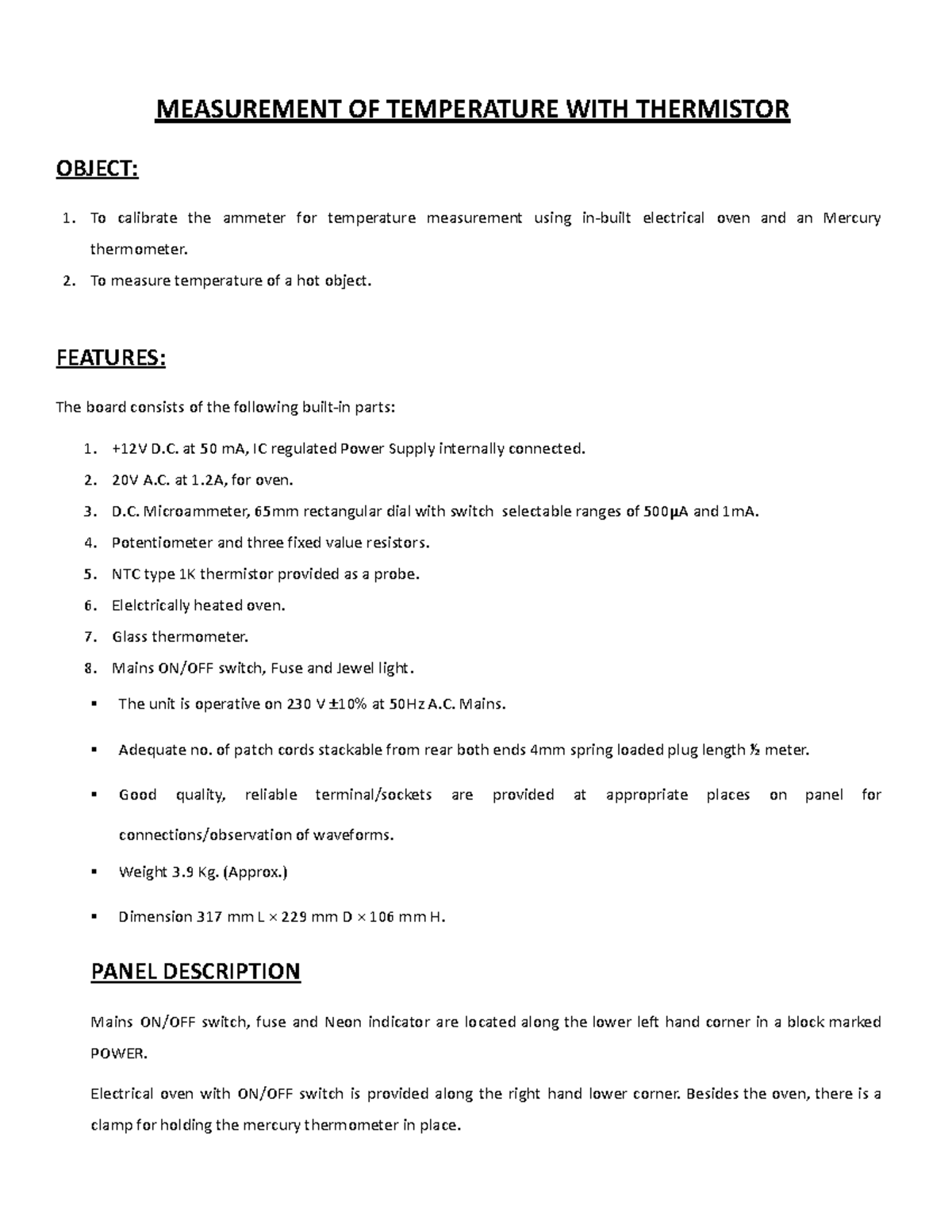 Measurement of temp. with thermistor thermal and statistical physics ...