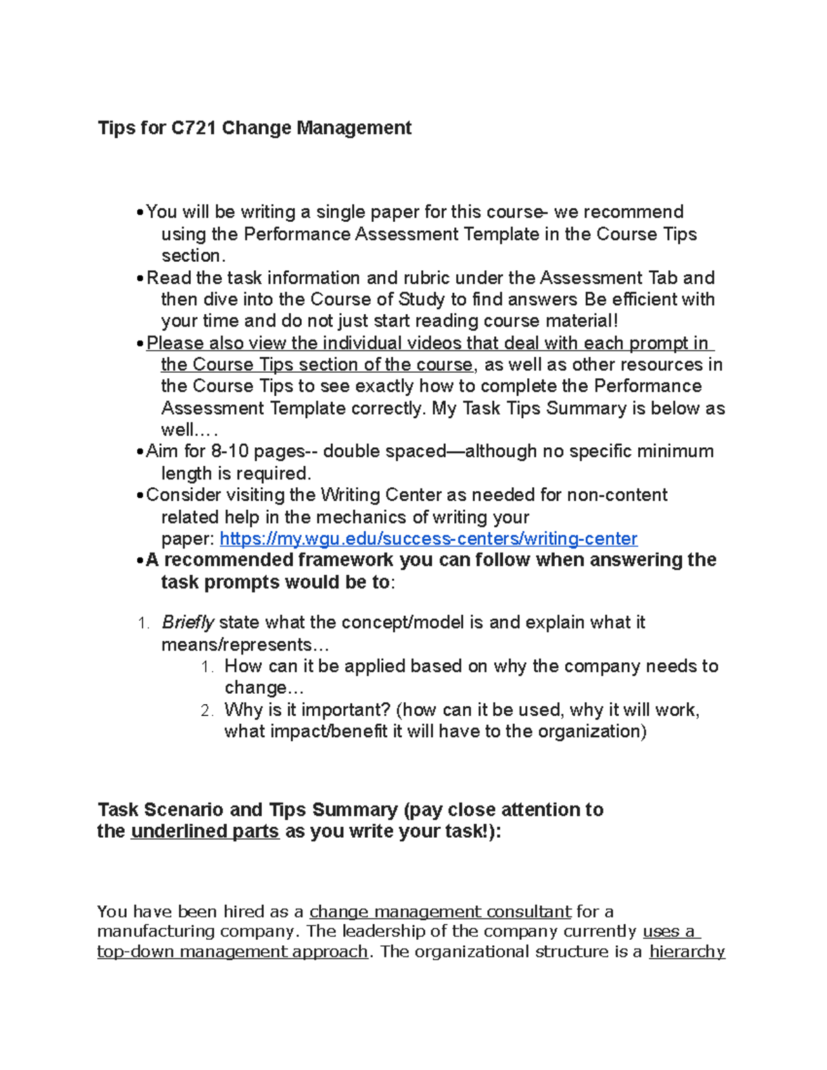 Tips for C721 Change Management - Tips for C721 Change Management You ...