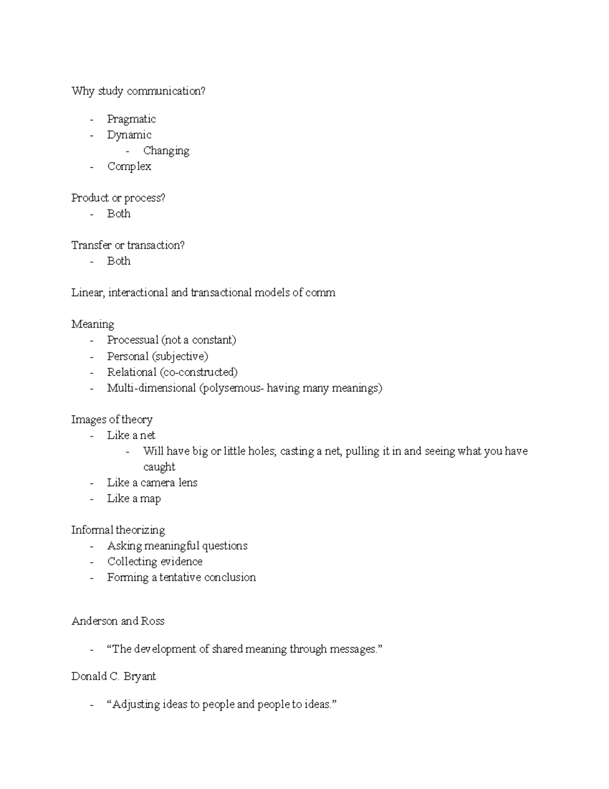 COMM 1014 EXAM #2 Study Guide - Why study communication? Pragmatic Dynamic Changing Complex ...