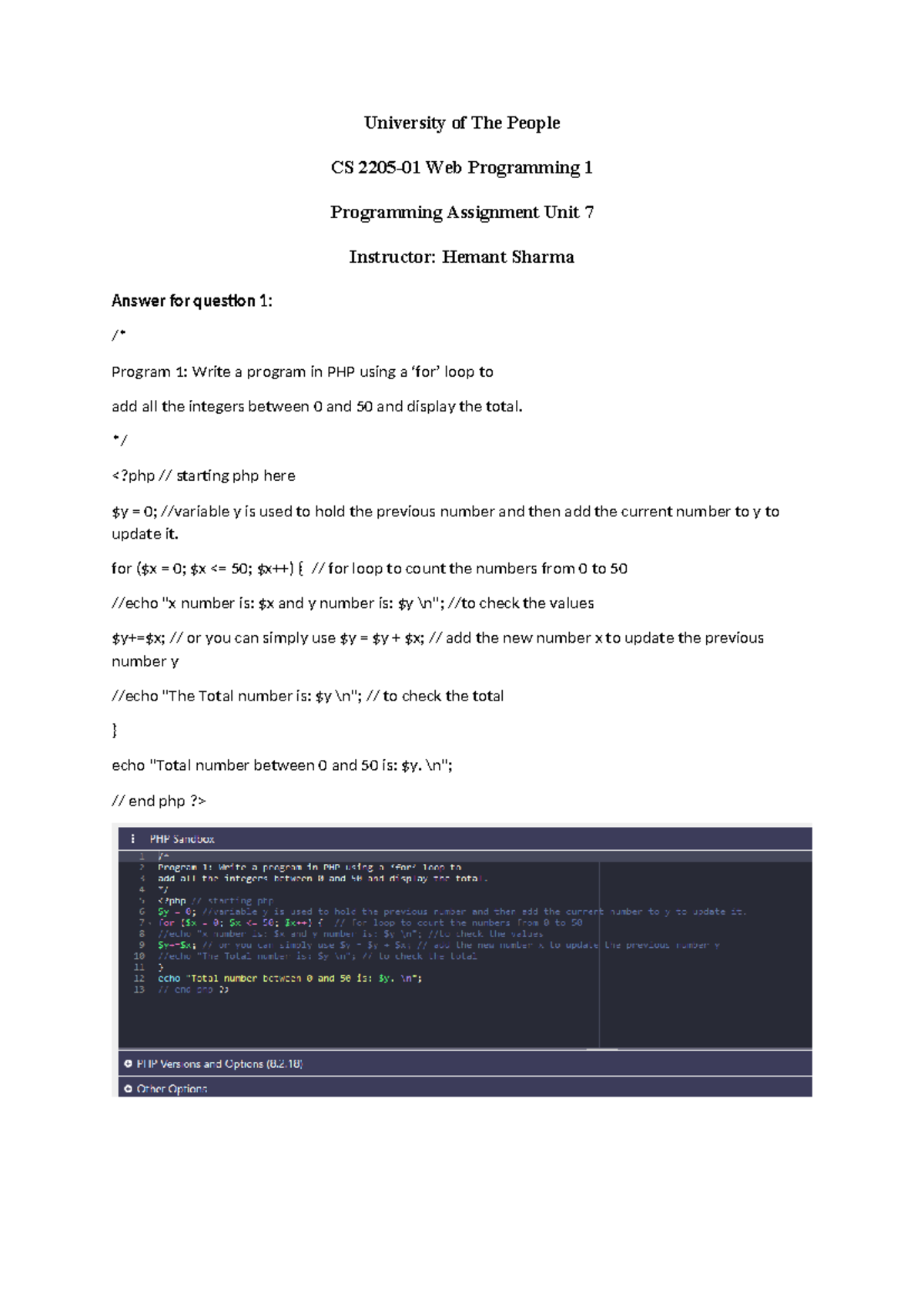 Assignment Unit Programming 7 University Of The People Cs 2205 01 Web Programming 1