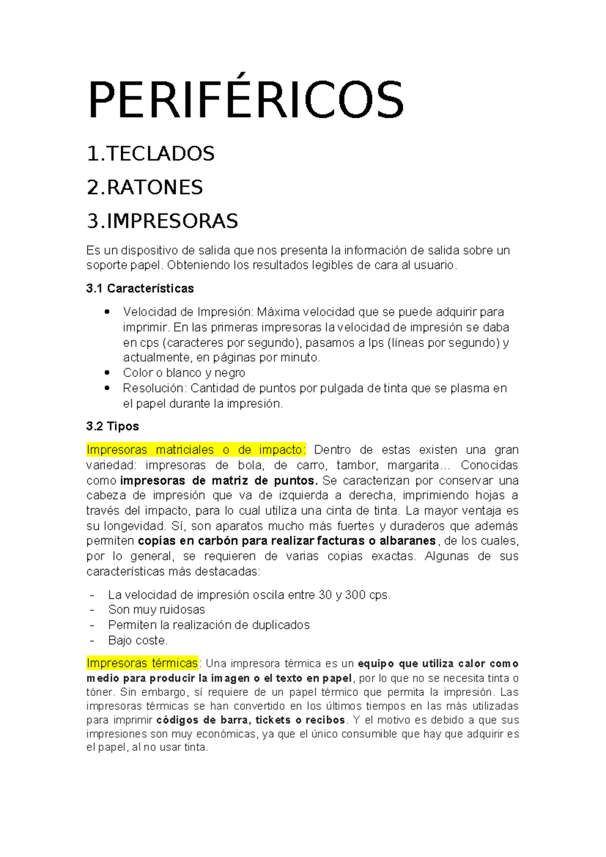 Impresoras - FDFDFDFD - PERIFÉRICOS 1 2 3 Es un dispositivo de salida ...