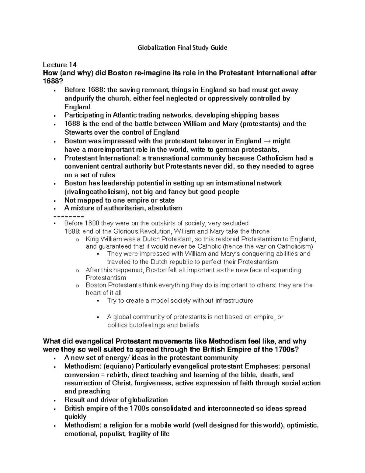 Globalization Final Study Guide - Globalization Final Study Guide ...